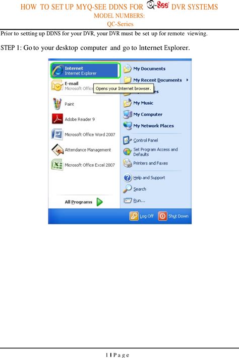 Q See C Setting Up Myq Ddns User Manual