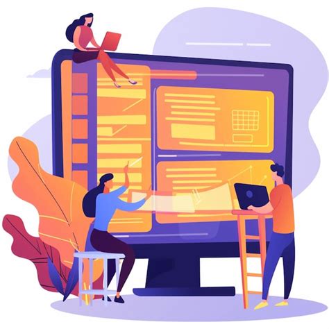 Premium Photo 2d People Working On A Project And Programming Concepts Layout Flat Page