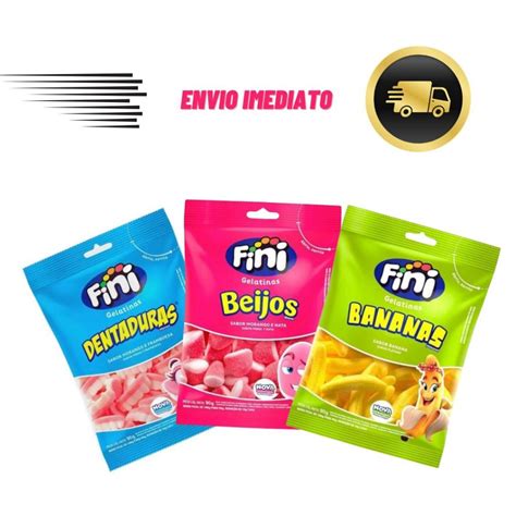 Kit C 3 Pacotes De Bala Fini Sortidos Sabores Variados 90g Cada