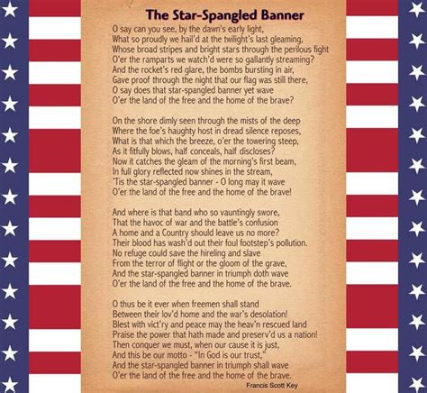 The Star Spangled Banner National Anthem Of The Usa Star Spangled