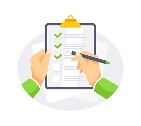 Premium Vector Hands Holding Clipboard With Checklist With Green