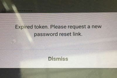 Expired Token Please Request New Password Reset Link что делать