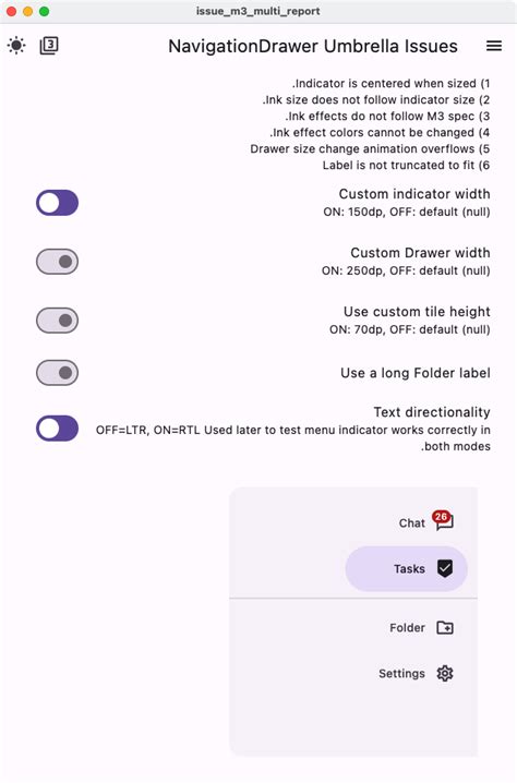 ☂️ Navigationdrawer Issues Material3 · Issue 123507 · Flutter