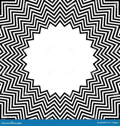 Abstract Geometric Circle Zig Zag Lines Pattern For Round Frame Stock Vector Illustration Of