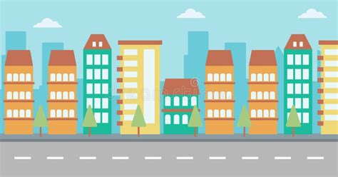 Achtergrond Van Moderne Stad Vector Illustratie Illustration Of Vlak