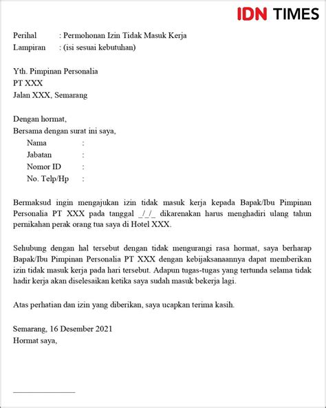 Contoh Surat Pernyataan Tidak Bisa Hadir Surat Lamaran Kerja Desain