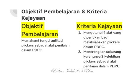 Beza Objektif Pembelajaran Dan Kriteria Kejayaan Rachel Hudson