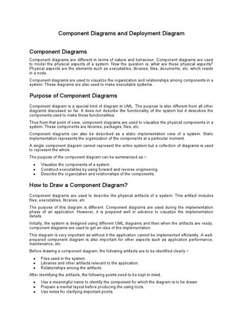 Component Diagrams And Deployment Digaram Pdf Unified Modeling