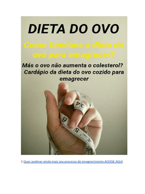 A Dieta Do Ovo Cozido Para Emagrecer Pdf Alimentos Colesterol