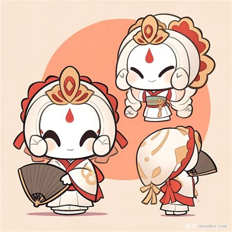 Premium Photo Colorful Female Chinese Opera Singer Chibi Kawaii