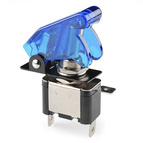 Illuminated Toggle Switch With Cover Blue