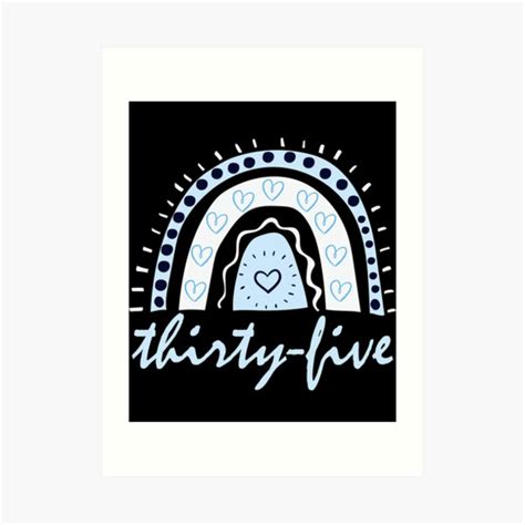 Thirty Five Year Old Thirty Fifth Birthday Cute Fun Doodle Boho Rainbow Art Print For Sale By