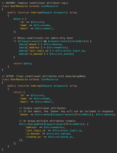 Laravel Tip From The Docs In Eloquent Api Responses Use `when` And Povilas Korop