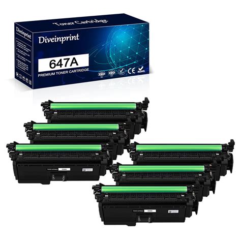 Used 6x Ce260a 647a Black Toner Compatible With Hp Laserjet Cp4025dn