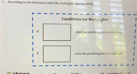 1 according to the theorems label the rectangles appropriately conditions for rectangl [geometry]