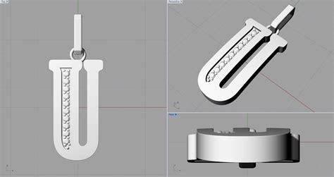 U Script Diamond Pendant 3d Print Model By Thirunavukkarasu S
