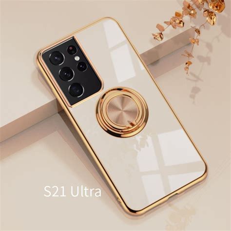 Гальванический чехол для Samsung Galaxy S21 Ultra с Кольцо Держатель