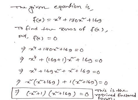 Solved Find The Complex Zeros Of The Following Polynomial Function
