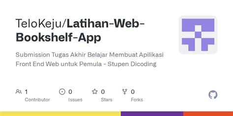 Github Telokejulatihan Web Bookshelf App Submission Tugas Akhir