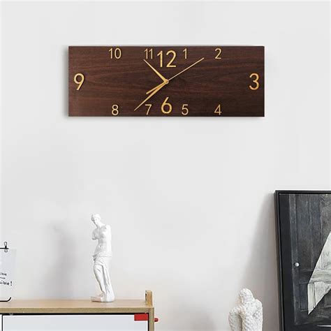 Retro Wooden Texture Rectangular Dial Personality Decorative Artistic