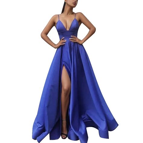 Gzea Semi Formal Dresses For Women Plus Size Women Solid Color