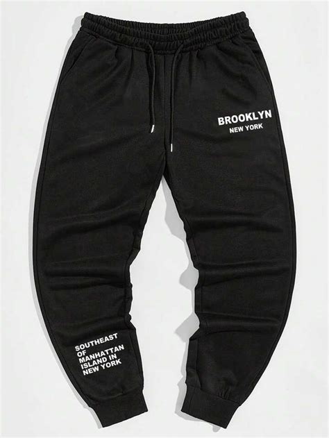 Manfinity Hypemode Men Letter Graphic Drawstring Waist Sweatpants Shein Usa In 2023 Men Plus
