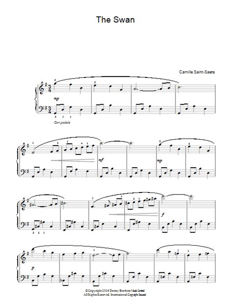 The Swan By Camille Saint Saens Sheet Music For Piano Solo At Sheet