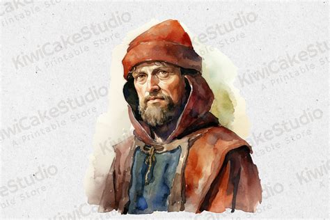 Watercolor Medieval Man Clipart 10 High Quality S Commercial Use