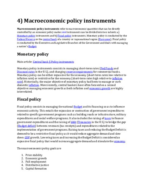 Doc 4 Macroeconomic Policy Instruments
