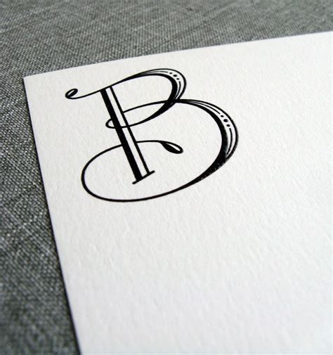 One Letter Monograms Elegant Letter B Fancy Letter B Design French