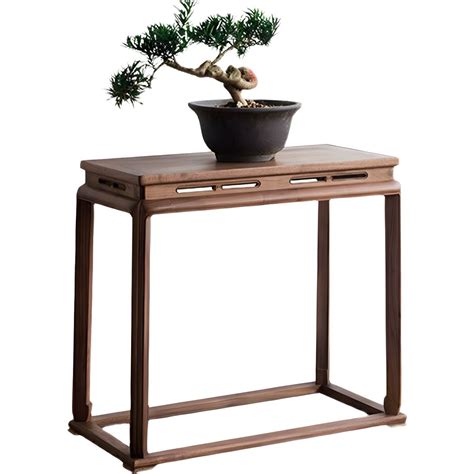 Modern Rectangular Console Table With Brown Wood Top And Base For Small