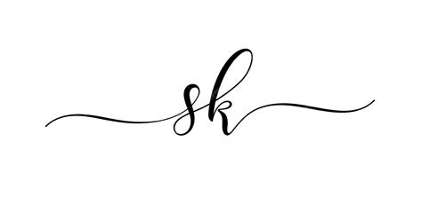 Premium Vector Hand Drawn Letter Sk Initials Design For Wedding Cards