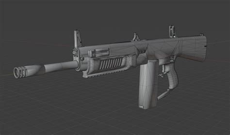 3d Model Atchisson Aa 12 Vr Ar Low Poly Obj Fbx Blend Dae