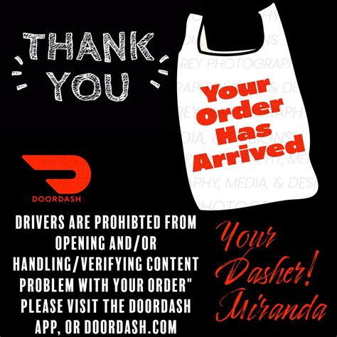Personalized Doordash Animated Thank You Text Custom Delivery Driver