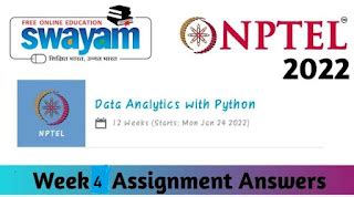 NPTEL Data Analytics With Python Week4 Assignment 4 Answers 2022