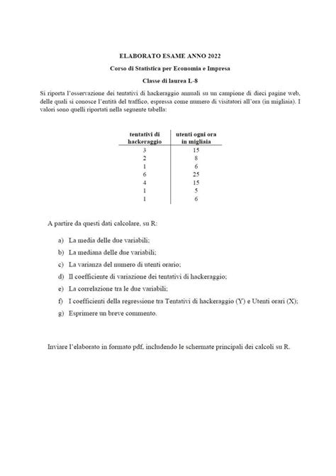 Paniere Di Statistica Unimercatorum Prove Desame Di Statistica Docsity