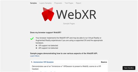 Immersive Web Webxr Samples Codesandbox