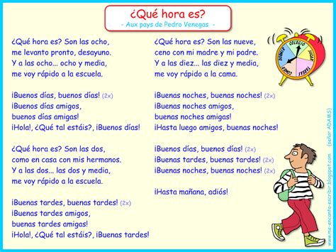 Me encanta escribir en español Canción Qué hora es