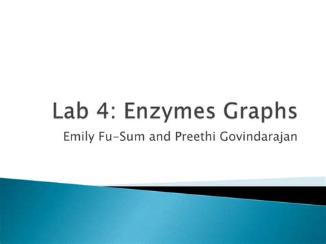 Lab 4 Enzymes Graphs Ppt