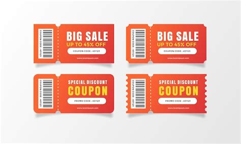 Premium Vector Orange Modern Special Coupon Vector Template
