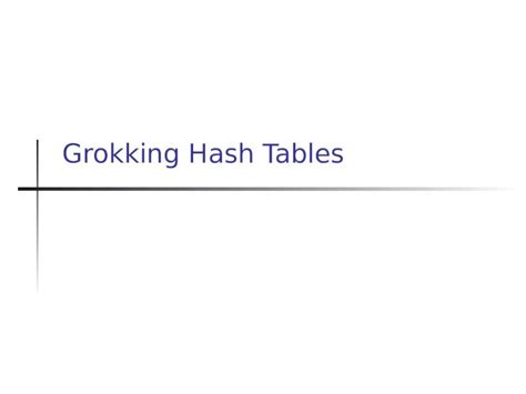 ppt grokking hash tables dokumen tips