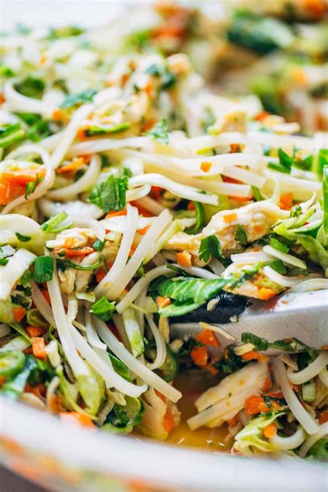 Vietnamese Chicken Salad With Rice Noodles Recipe Pinch Of Yum