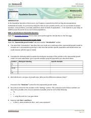 Understanding Population Dynamics Through Mathematical Models Course Hero