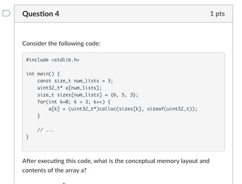 Question 1 1 Pts Given The Following Variable