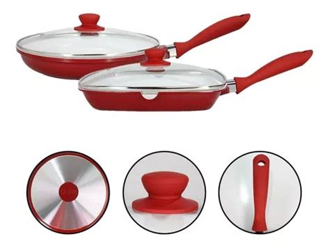 Kit Frigideira Panela Antiaderente Ceramica Tampa Cm Parcelamento Sem Juros