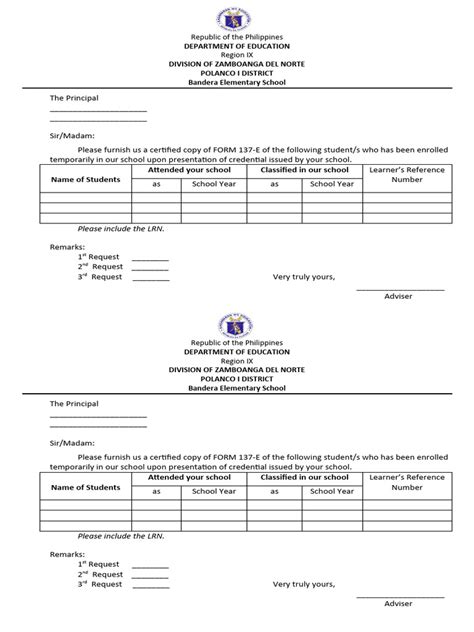 Request Form Pdf Philippines