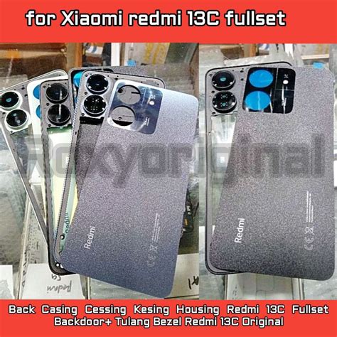 Back Casing Cessing Casing Housing Redmi 13c Fullset Backdoor Bone