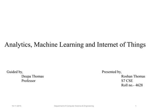 Analytics Machine Learning And Internet Of Things Ppt