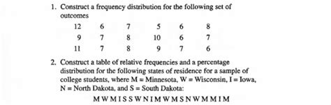 Solved 1 Construct A Frequency Distribution For The