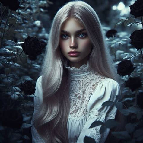 Черные розы и Корнелия Черные розы Автопортреты Белые волосы